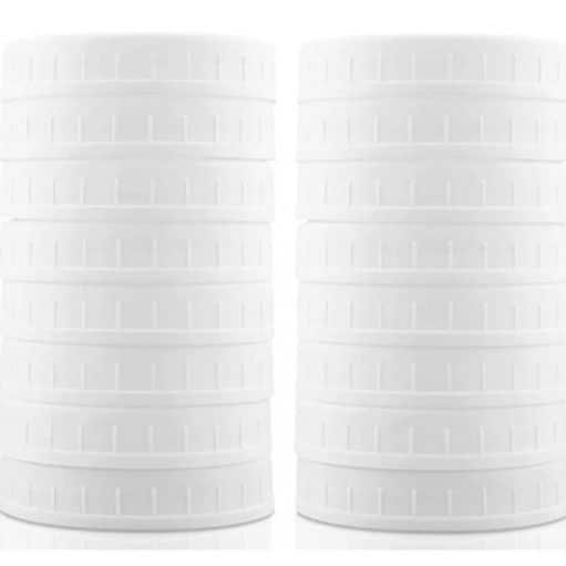 Mason Jar Lids | Regular Mouth 70mm | Plain White Plastic Lids – Rootlab