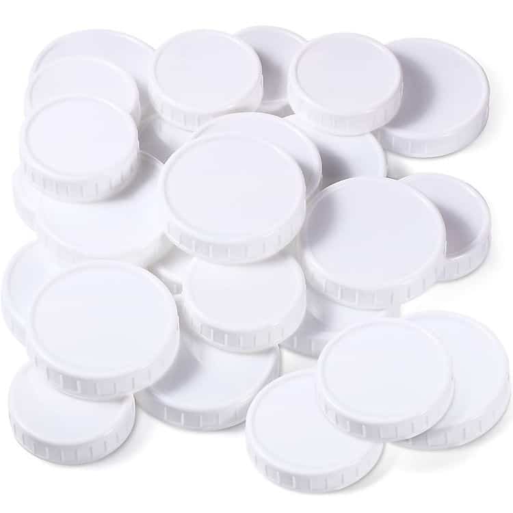 Mason Jar Lids | Regular Mouth 70mm | Plain White Plastic Lids – Rootlab