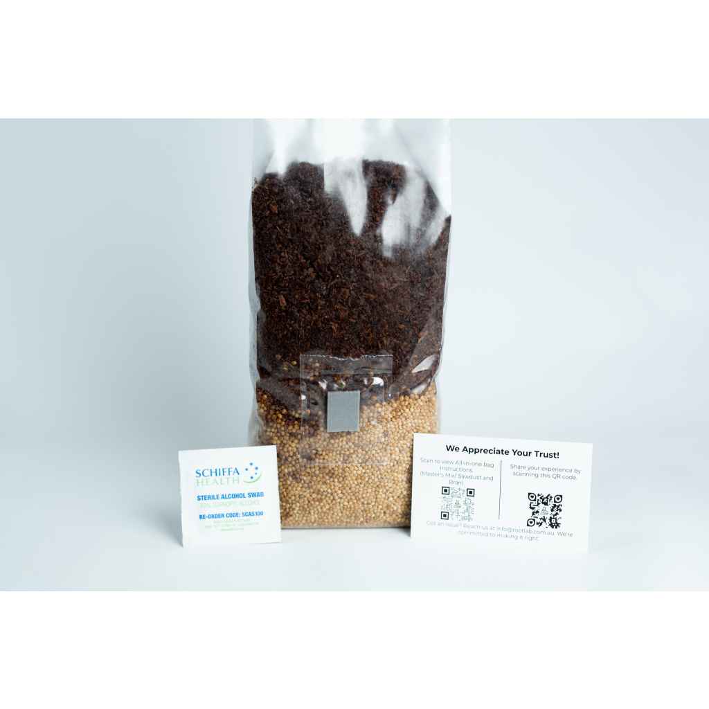 All In One Sawdust & Bran | Millet Mushroom 1kg Bag | Instruction | Rootlab