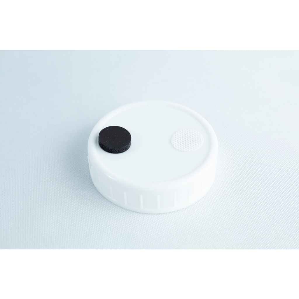 Mycology Lids: Regular Mouth, White, With Port & Filter - Rootlab